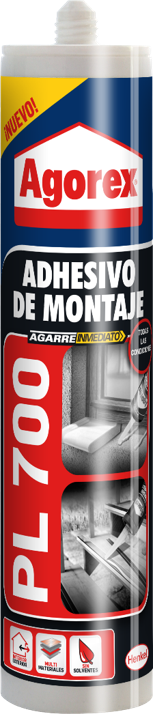 ADHESIVO MONTAJE PL 700 CART. 370 ML AGOREX — Ferretería La Estrella